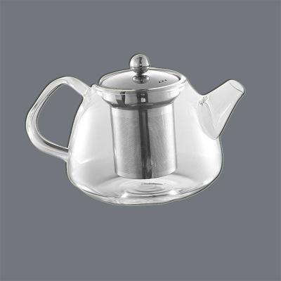 Cina Tè da tè in vetro con infusore in acciaio inossidabile inciso con micro fori da 0,3 mm per un flusso ottimale di tè in vendita