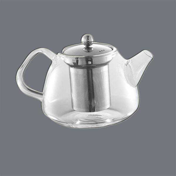 Quality Glass Teapot With Etched Stainless Steel Infuser 0.3mm Micro Holes For Optimal for sale