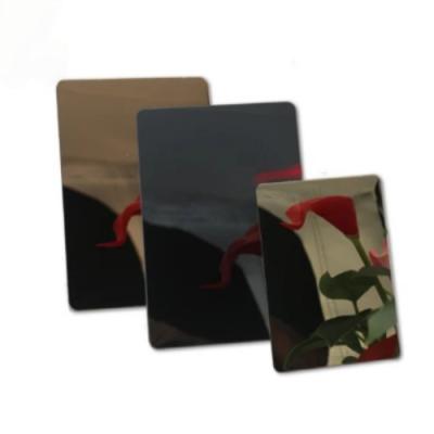 China 8K Stainless Steel Mirror Finish Sheet PVD Black Coated Mirror SS Sheet for sale