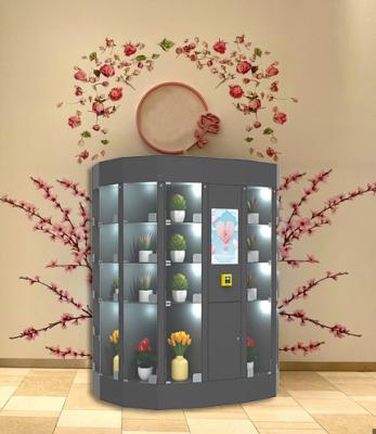 China Máquina de venda automática redonda do refrigerador do distribuidor da flor com o cacifo refrigerando esperto 120V for sale
