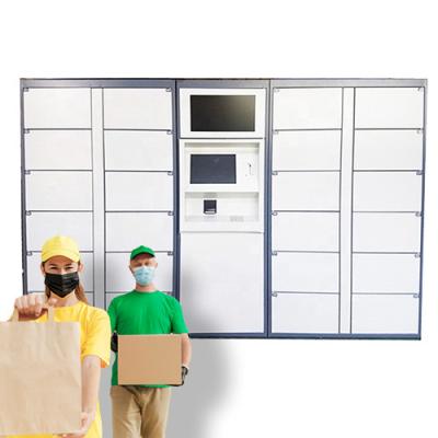 China Keyless Outdoor Post Parcel Delivery Lockers With Android System And 22 Inch Screen for sale