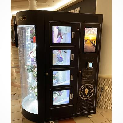 China Automatic Outdoor Selling Bouquet Vending Machine With Transparent Shelves Displaying Large Window for sale