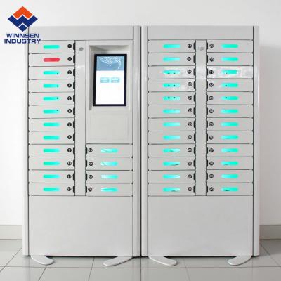 China Battery Charging Locker Individual Codes Cell Phone Locker Charging Station With Smart Advertising System for sale