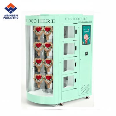 China Automatic Flower Dispenser with 12mm Thick Insulation Material R134a Refrigerant and White or Customized Finish for sale