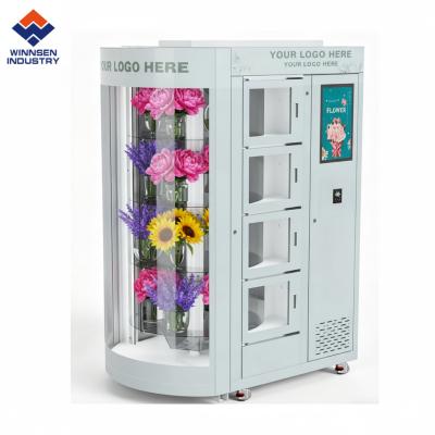 China Fresh Flower Vending Machine with Adjustable Temperature Thick Cold Rolled Steel and Power Saving LED Lighting for sale