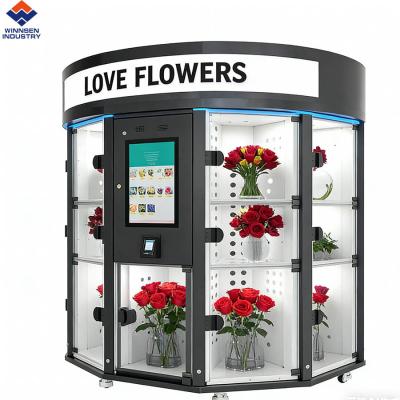 China 24h Self-Service Flower Vending Locker Smart Payment, Refrigeration Low Stock Alarm for sale