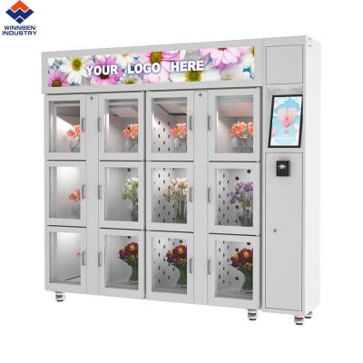 China Outdoor Winnsen Flower Vending Locker with Real-Time Inventory, Auto-Close Double-Layer Glass and 19 inch LCD for sale