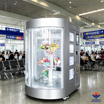 China Winnsen 24 Slots Self-Service Flower Vending Machine with Refrigeration System and Custom Logo for sale