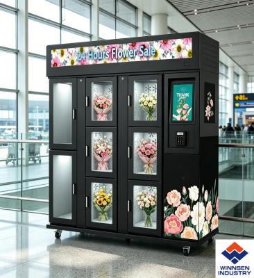 China Winnsen Multi-Functional Flower Vending Machine Made in China With Remote Cloud Platform & Double Transparent Glass Door for sale