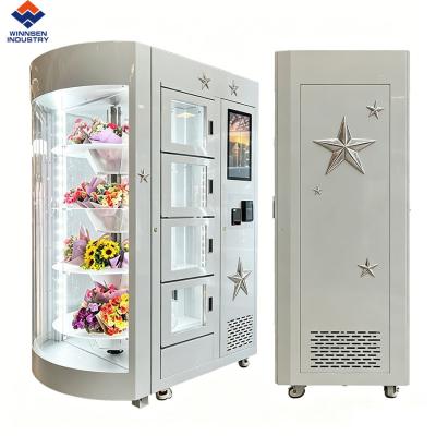 China Winnsen Large Floor Standing Flower Vending Machine with 24 Bouquets Capacity Built-in Refrigeration and Touch Screen Payment for sale