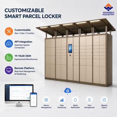 China Winnsen Roadside Smart Post Parcel Delivery Locker 24/7 Pickup Drop for Gas Station Convenience for sale