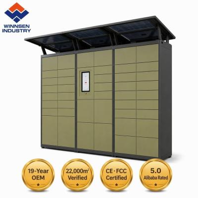 China Winnsen Outdoor Solar Powered Smart Parcel Locker with API Integration for 24/7 Off Grid Use for sale