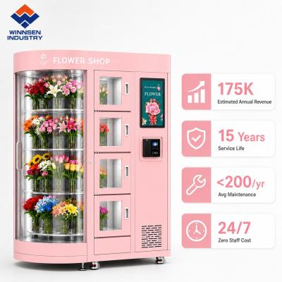 China Winnsen High ROI 15-Year Life Fresh Flower Vending Machine with 24/7 Unattended Retail and Cloud-Based Management for sale