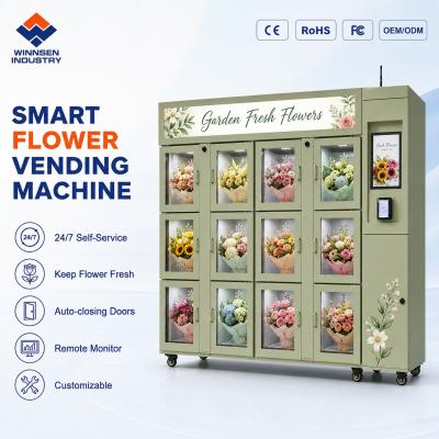China Winnsen Refrigerated Fresh Flower Vending Machine with Double Glass Door for 24H Florist Shop Operation for sale