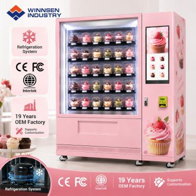 China Cake and Bread Vending Machine Refrigerated Bakery Vending Machine with Smart Elevator for sale