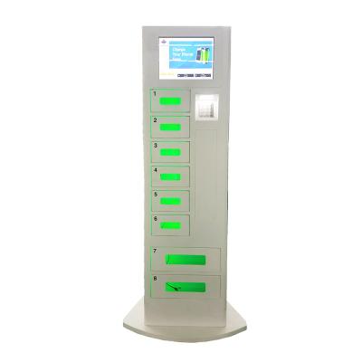 China 8 Lockers Free Cell Phone Charging Stations Advertising Kiosk With Different Languages UI for sale