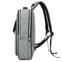 China Gray Polyester Material Canvas Laptop Backpack Multifunction Laptop Bag for sale