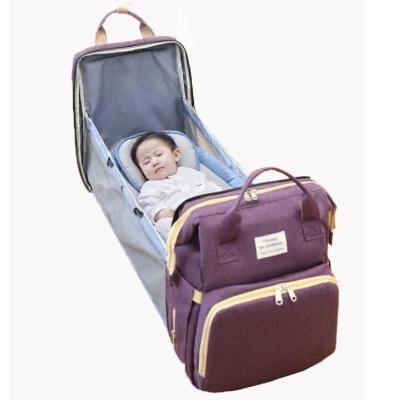 China Multiple Pockets Nylon Foldable Crib 20L Mummy Diaper Bag for sale
