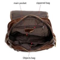 China Plaid First Layer Cowhide Lady'S Clamshell Backpack for sale