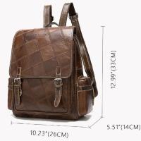 China Plaid First Layer Cowhide Lady'S Clamshell Backpack for sale