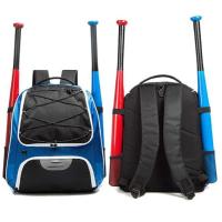 China Softball Helment Seperate Shoe Compartment Baseball Bat Bag Backpack for sale
