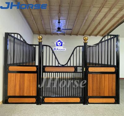 China 3.5*2.2m Permanent Metal Steel Frame Bamboo Board Horse Stable Box Horse Stall Fronts for sale