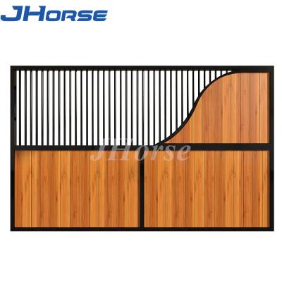 Cina Divisori per stalle per cavalli sul retro verniciati a polvere nera in vendita