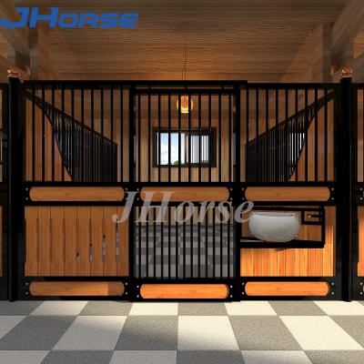 China Metal Board Bamboo Wood European Horse Stalls With Many Options for sale