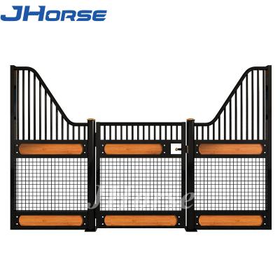 China European 2.4m Horse Stall Fronts Mesh Black Powder Coating for sale
