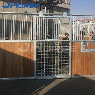 China Portal Frame Horse Stall Fronts Hot Galvanized Steel Structure With Bamboo Wood for sale