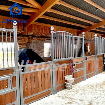 China Customizable Welded Steel Horse Stalls Weatherproof European Horse Stalls With Bamboo Fillin Wood for sale