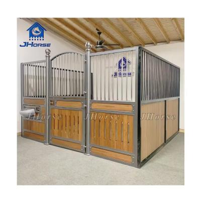 China European Horse Stalls with Welded Bamboo Front Panels Customizable 4.0m Length Galvanized Finish for sale