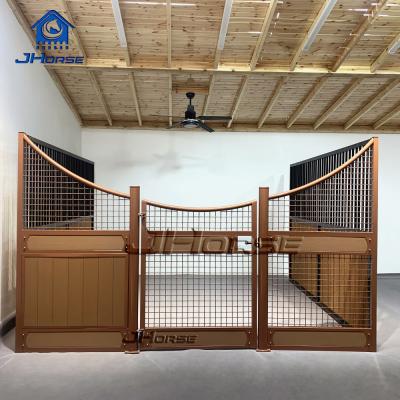 China Customizable Horse Stable Front Panel Bamboo Pine Wood Door Design Equestrian Supplies for sale
