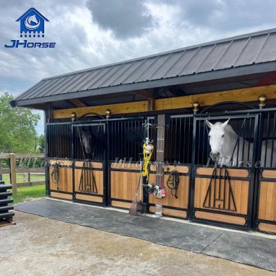 China Pre Built Customized Steel Structure Horse Stable Sliding Gate Equine Box Stalls for sale