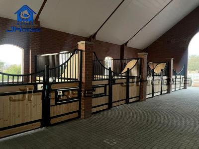 China Custom Size European Horse Stalls Prefab Horse Stables 3.5x2.2m Galvanized Safety Foot Lock for sale