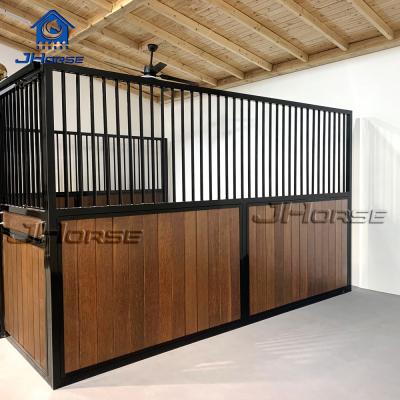 China Manufacturer Customized European Style Box Stall Fronts Horse Stall Doors Bamboo And Wood Filling for sale
