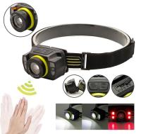 China 3W Rechargeable LED COB Headlamp With Gesture Wave Sensor LED Focus Adjustable for sale