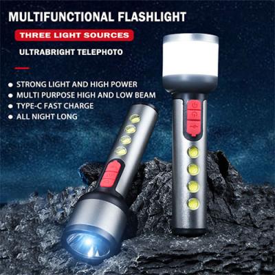 Cina torcia elettrica ricaricabile della torcia di vetro 1W 80lm 3xCOB LED di alluminio dell'ABS della torcia elettrica 145g di 5.1x5.1x17.8cm LED in vendita