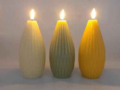 Cina 1CR2032 Battery Colorful Wax Lantern Candle Flat LED Light 6.8*6.8*14.9(17.9)Cm in vendita
