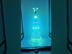 Remote LED Christmas Lighting Tree with top star  Dual LED (macaron multi-color+warm white)