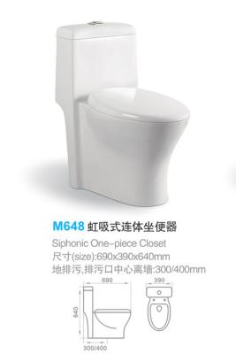 China China manufacturer siphonic ceramic toilet ,bathroom toilet 300mm S trap toilet M648 for sale