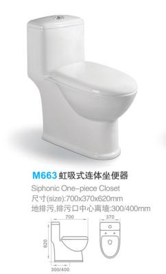 China Unique Style One piece Ceramic Siphonic Chinese Toilets M663 for sale