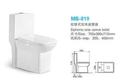 China New Design Fashional Sanitary Ware Siphonic One Piece Dual Flush Toilet MB-819 for sale