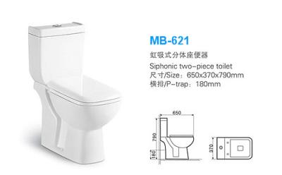 China Vitreous China WC Washdown Two Piece Toilet  MB-621 for sale