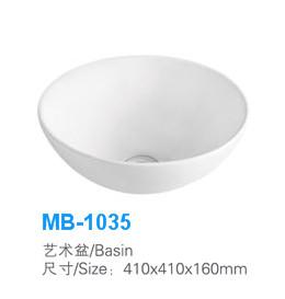 China Round counter top basin single faucet hole basin MB-1035 for sale