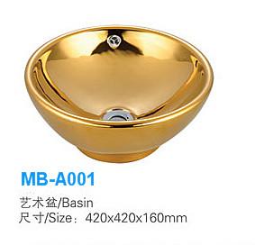 China Bathroom Ceramic Round Goden Basin MB-A001 for sale