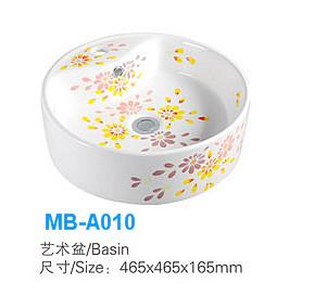 China Beautiful And Fancy Table Top Basin Bathroom Sink , Ceramic Sinks Basin MB-A010 for sale