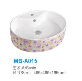 China Factory direct high quality elegant bathroom ceramic wash basin color art basin MB-A015 for sale