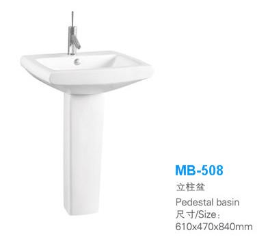 China Minebath factoroy single faucet hole ceramic pedestal wash basin MB-508 for sale