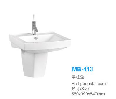 China Half pedestal wall hung ceramic basin  MB-413 for sale